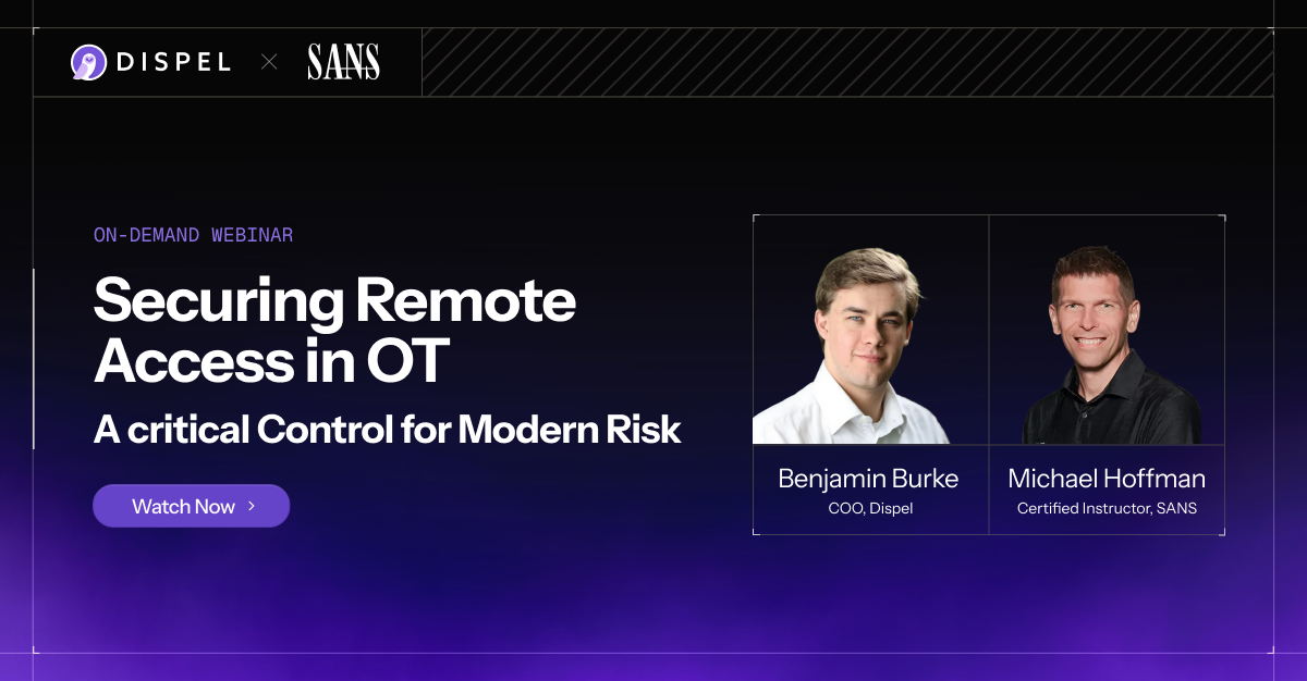 SANS A Critical Control for Modern Risk Webinar | Dispel